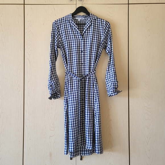 Uniqlo | Dresses | Uniqlo Ines De La Fressange Gingham Shirt Dress Size ...